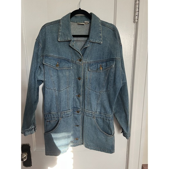 Avon | Jackets & Coats | Vtg Avon Wm S Denim Jacket Duster Cinch Waist ...